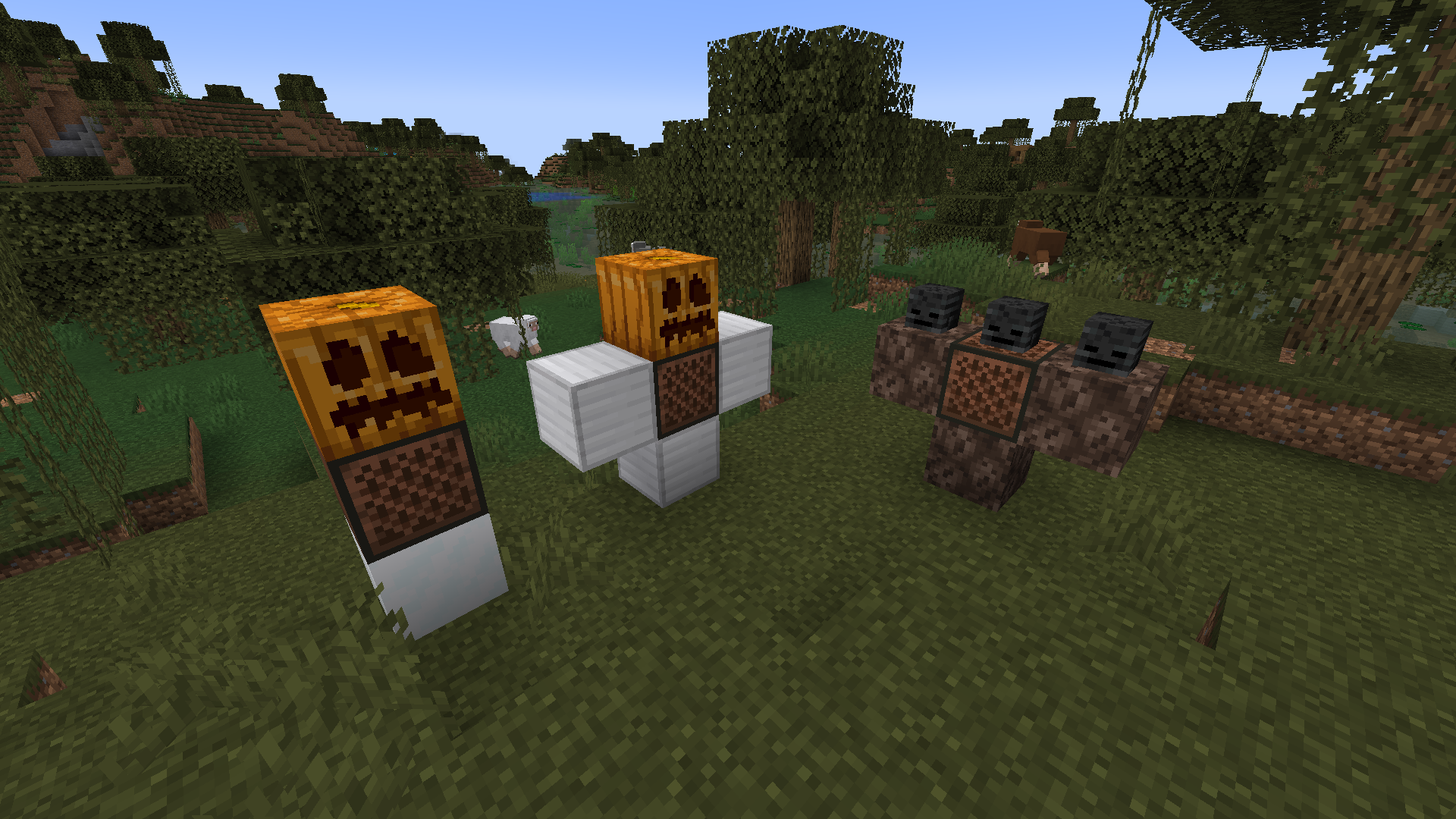 Placing Carved Pumpkins onto note blocks should play golem sounds ...